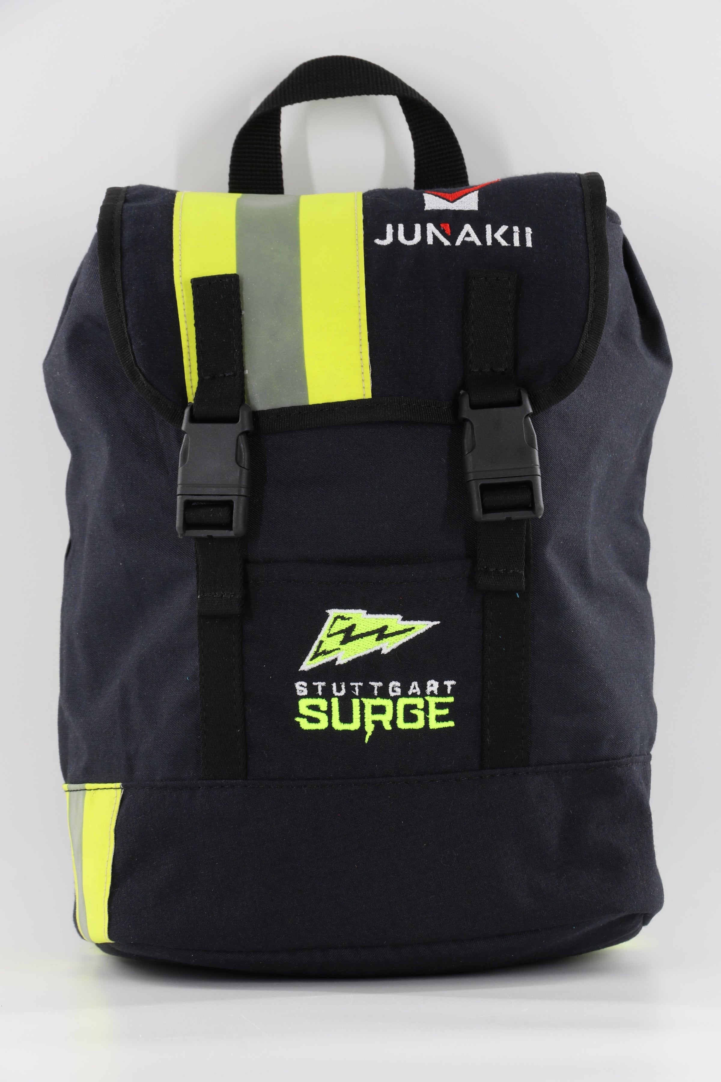 Mini Rucksack Klassik schwarz gelb aus upgecycelter Feuerwehrkleidung